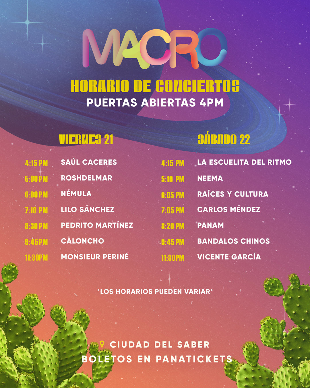 Line Up new – Macrofest